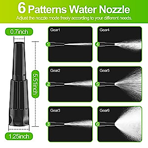 FUDESY 50FT Garden Hose - 304 Stainless Steel Metal Water Hose, Flexible Lightweight Heavy Duty Durable Hose, Adjustable Nozzle with Six Spray Modes for Outdoor Yard, No Kink and Tangle, Easy to Store