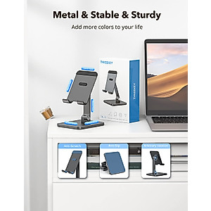 THREEKEY Tablet Stand,Cell Phone Stand, Metal Adjustable Phone Holder for Desk Compatible with iPhone iPad Mini/Air/Pro and All 4.7-11.9 Inch Tablet and Phone