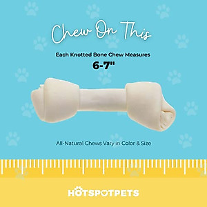 Hotspot Pets 10 Pack - 6-7 Inch Certified Facility Rawhide Dog Chews - from Grass Fed Brazilian Cows - Promotes Tooth Health and Good Behavior (10 Pack)