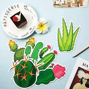 40 Pieces Cactus Cutouts Prickly Cactus Party Cutouts Green Cactus Paper-cuts for Fiesta Party Classroom Bulletin Board Wall Decoration