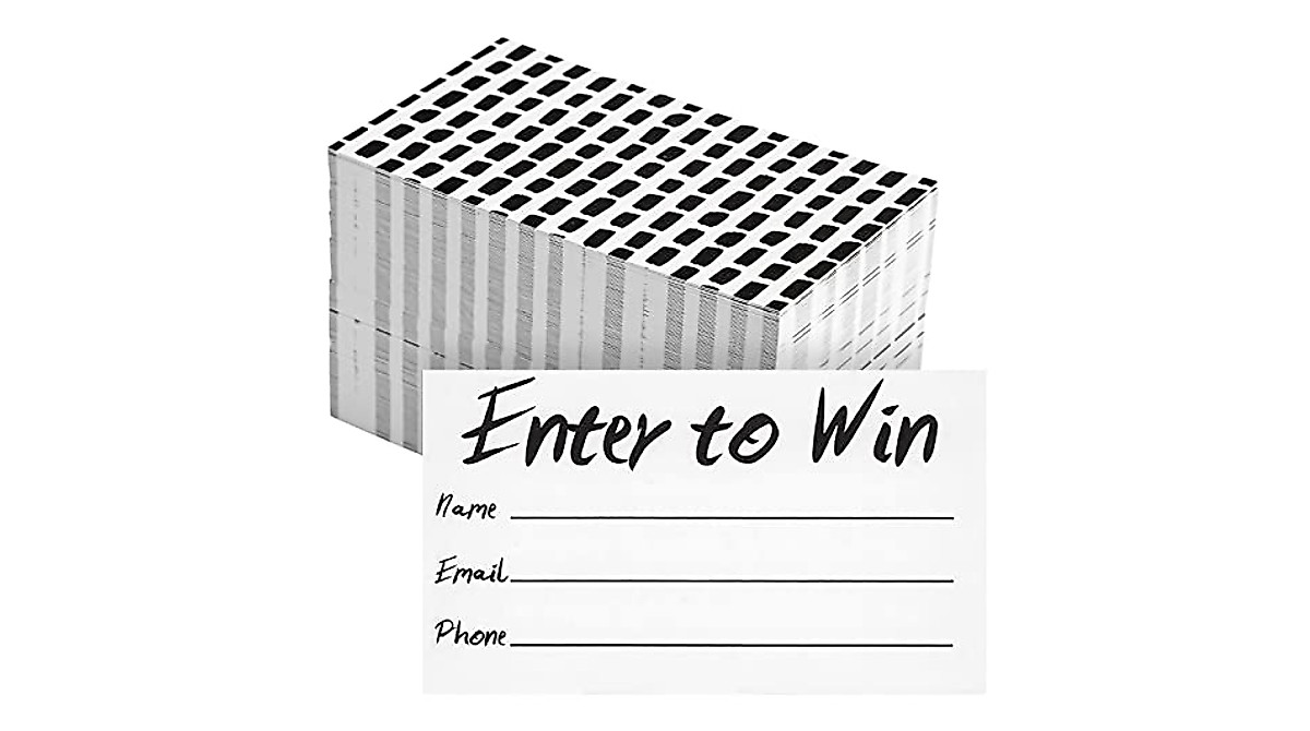 200-Pack Enter to Win Cards, 3.5x2 White Entry Form Raffle Tickets ...
