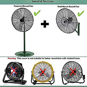 ELONGRIVER Industrial Fan Cover, Waterproof & Dustproof Protection Cover for Pedestal Fan or Wall Mount Fan Made of Heavy Duty Polyester (Black, 28" x 9" x 28")