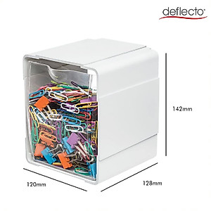 Deflecto Single Tilt Bins, 5.2" x 5.54" x 4.65", White, 4-Pieces (421103CR)