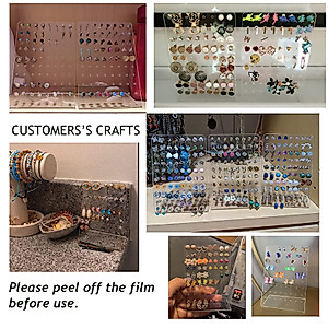 PH PandaHall 4 Pack 72 Holes Acrylic Earring Holder Organizer Ear Studs Jewelry Storage Display Rack Showcase Earrings Display Stand Earring Storage for Selling Retail Marketing Personal 3x2x4.5inch