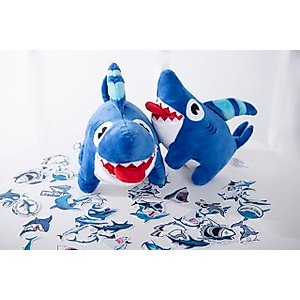 YHPHany Shark Dog Toy (13 inch Plush) with 25 Free Stickers, sharkdog, Shark Plush Animals Plush Doll Birthday Gift, Children, Boys, Girls (Blue Shark Plush)…