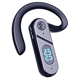 Uigsas Bluetooth Headset Wireless Bluetooth Earpiece Single Ear Voice Control Answer Earphones for Cell Phone Computer Laptop Driver Trucker