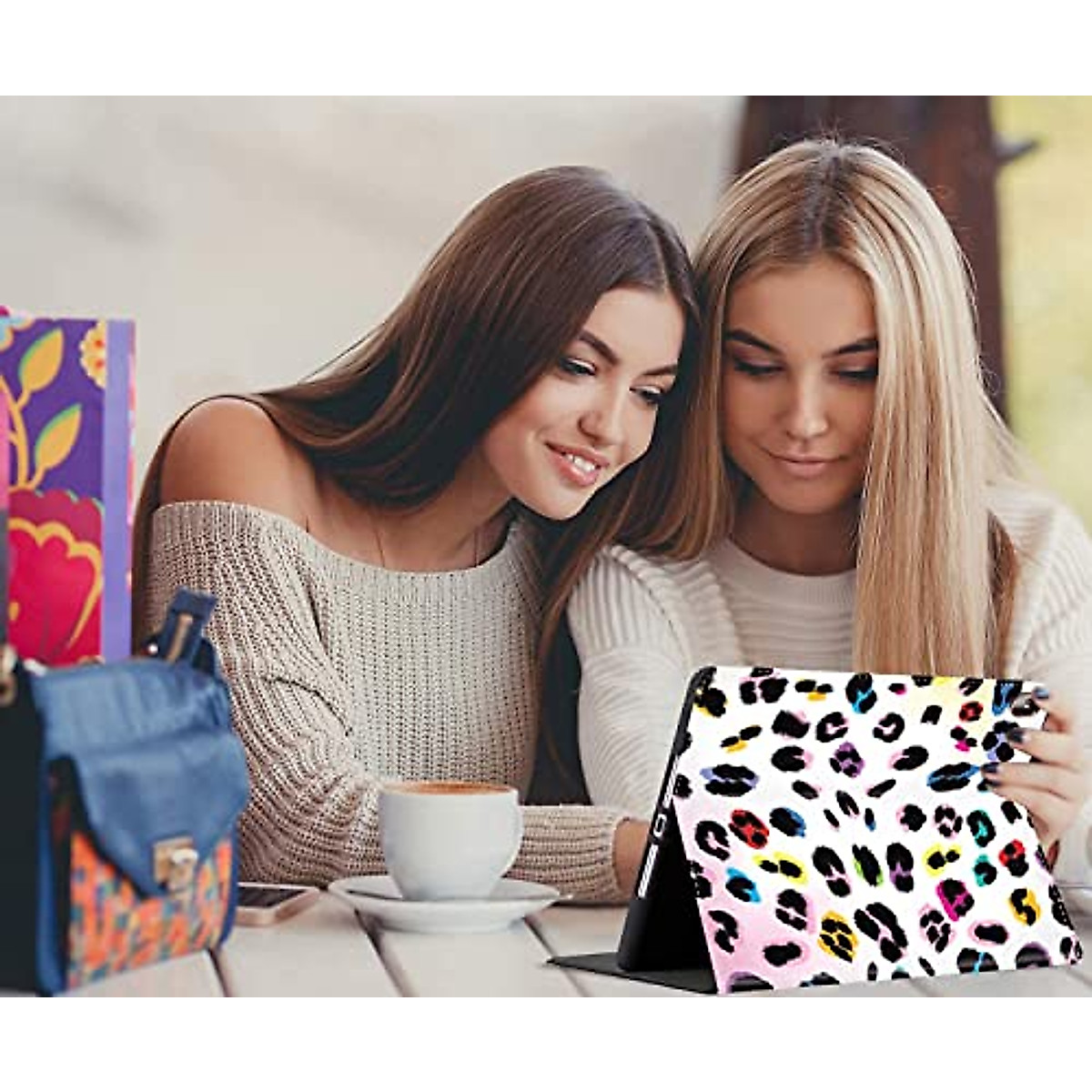 iPad Mini 6 Case, iPad Mini 2021 6th Generation Case Auto Sleep/Wake Multi-Angle Stand for iPad Mini 6th Gen 8.3 Inch , Colorful Leopard Print