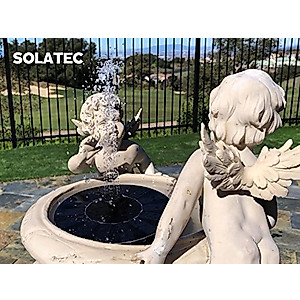Solatec Solar Fountain, Solar Powered Bird Bath Fountain Pump 1.4W Solar Panel Kit Water Pump,Outdoor Watering Submersible Pump for Pond, Pool, Garden, Fish Tank, Aquarium