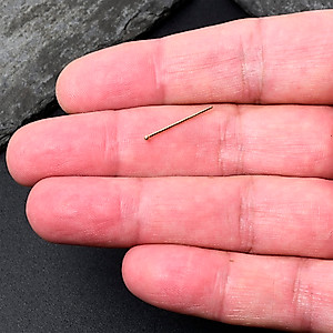 Body Candy Solid 14k Yellow Gold 1.5mm Ball Straight Fishtail Nose Stud Ring 20 Gauge 17mm