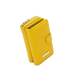 Nicole Lee 2 Pieces Phone Case Wallet Crossbody Wallet with Crossbody Strap, Vegan Leather, Phone Size Fits Most (MUSTARD)