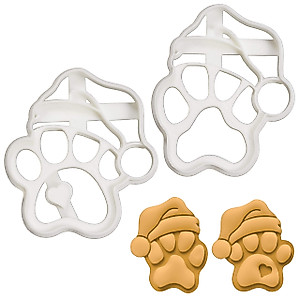 Set of 2 Santa Paw cookie cutters (Designs: Cute and Realistic), 2 pieces - Bakerlogy