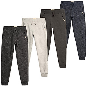 Weatherproof Vintage Boys' Jogger Pants - 4 Pack Soft Fleece Athletic Sweatpants for Boys - Boys Casual Track Joggers (4-20), Size 7, Asst3