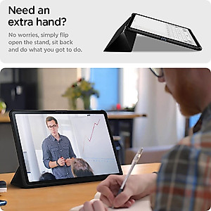 Spigen Rugged Armor Pro Designed for Galaxy Tab S7 FE 12.4" 2021 Case with S Pen Holder (2021) - Black