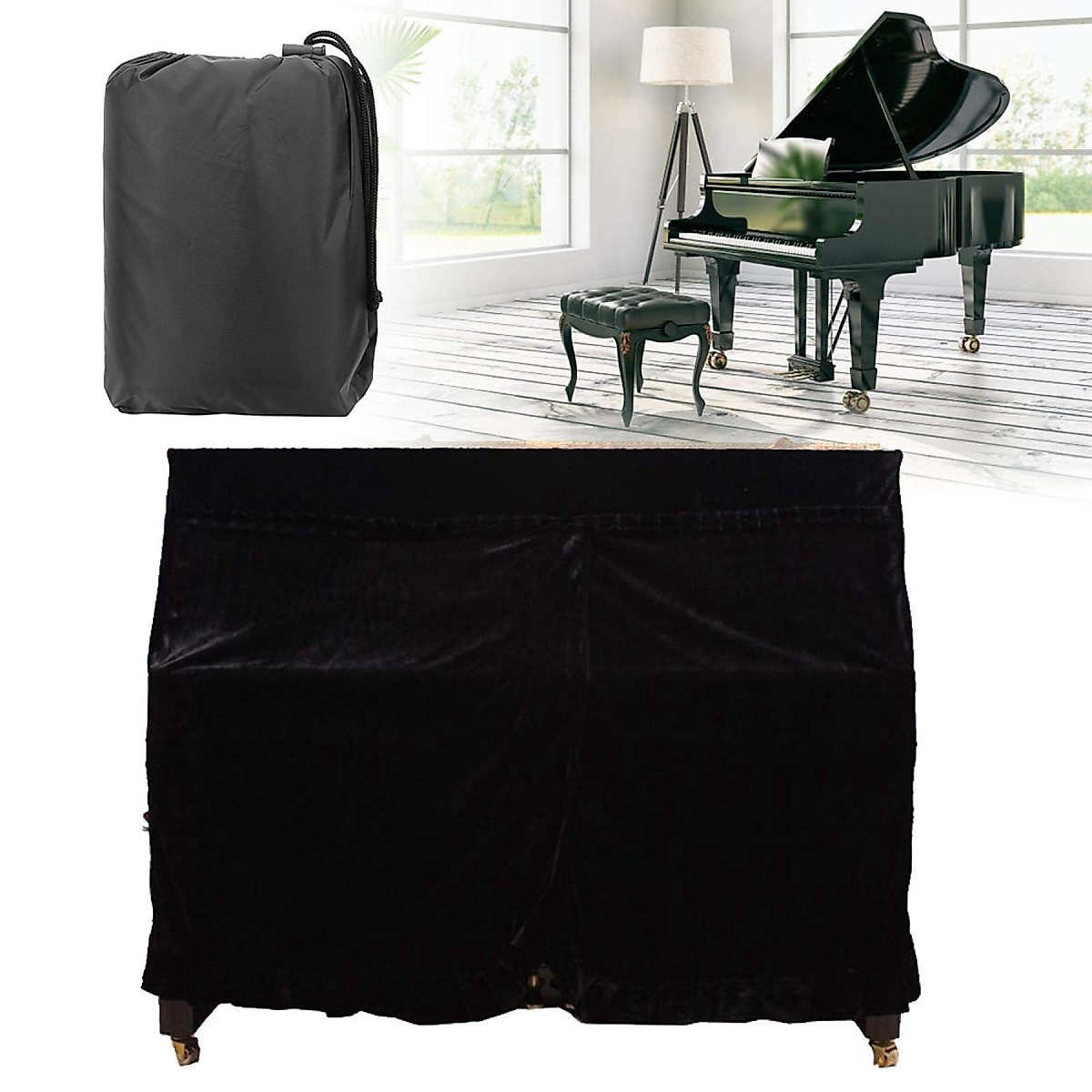 Omabeta Full Upright Piano Cover Piano Protector Waterproof for Home Storage Room, Full Piano Cover Cloth for Universal Upright Vertical Piano Upright Piano