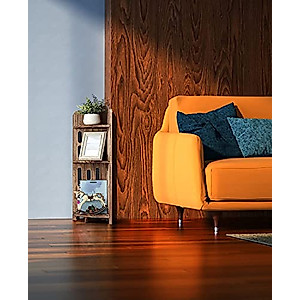 Meangood Bathroom Corner Shelf Stand, 3 Tier Solid Wood Display Shelf for Narrow Space, Shower Corner Shelf, Plant Stand Nightstand, for Living Room, Bedroom, Home Office, Elegant Carbonized Black