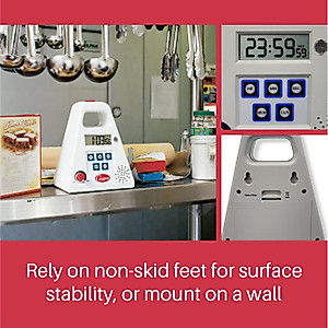 Cooper-Atkins FT24-0-3 Large Single Station Digital Kitchen Timer with Volume Control, 24 Hours Unit Range