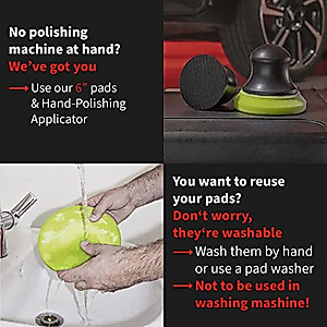 menzerna 6 Inch Polishing Pad Finish I High Shine Finishing Buffer Pad I Body Repair Buffing & Polishing I with Safety Edge, Velcro Attachment & Hole for Anti Heat Build-Up I Washable & Long Lasting