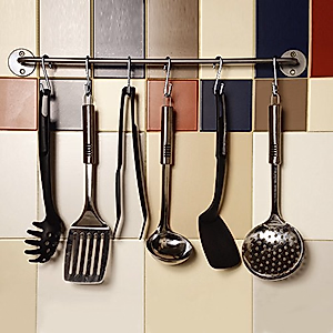 Soqool 12 Pack Heavy Duty Hooks for Hanging S Hook for Shower/Closet Rod Shower Curtain Hook Rings, Hook Hangers for Bird Feeder/Hanging Plants Outside(4.8 Inch)