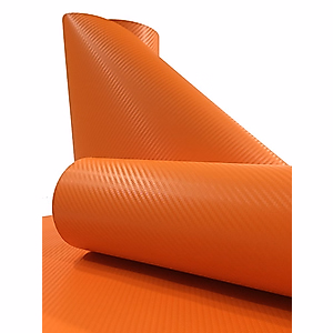 3D Carbon Fiber Orange - Air Release Vinyl Decal Mod Skin Kit by System Skins - Compatible with PlayStation 5 Console (PS5)