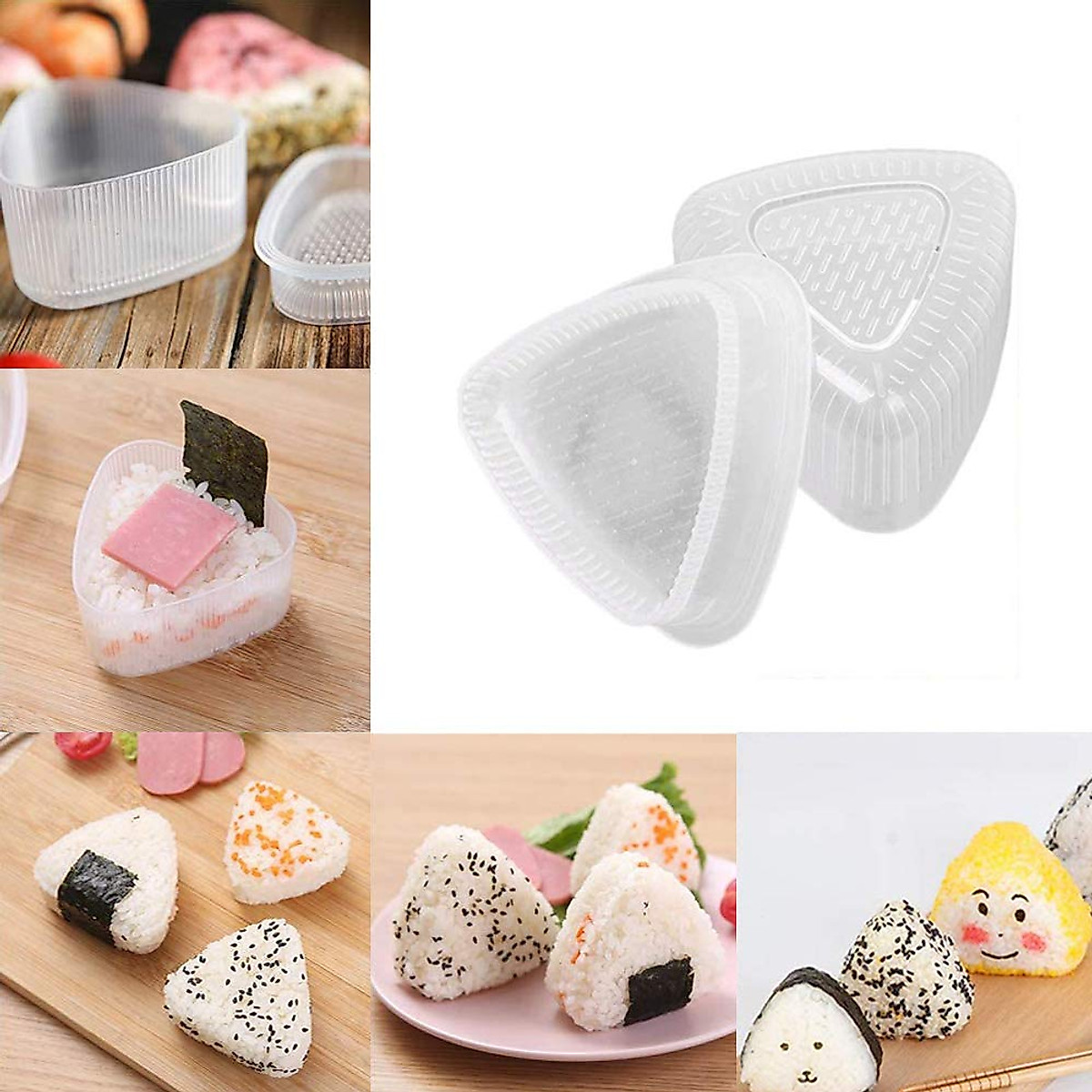 JINYONGXING Triangle Sushi Mold Onigiri Maker Bento Press Mold Diy Tool Triangle Rice Ball Sushi Make MoldKitchen Accessories(6 Pcs)