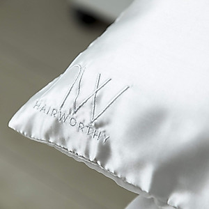 Hairworthy Hairembrace Silk Pillowcase for Hair and Skin Queen - White Silk Pillowcase 1-Pack 20x30 inches - 100% Mulberry Silk Pillow Case Set of 1 with Hidden Zipper