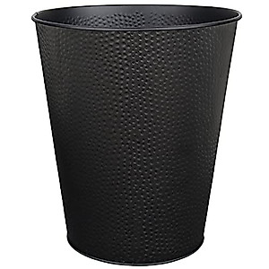 Wastebasket for Bedroom, Bathroom, Trash Can 6 Liters, Black, Stainless Steel
