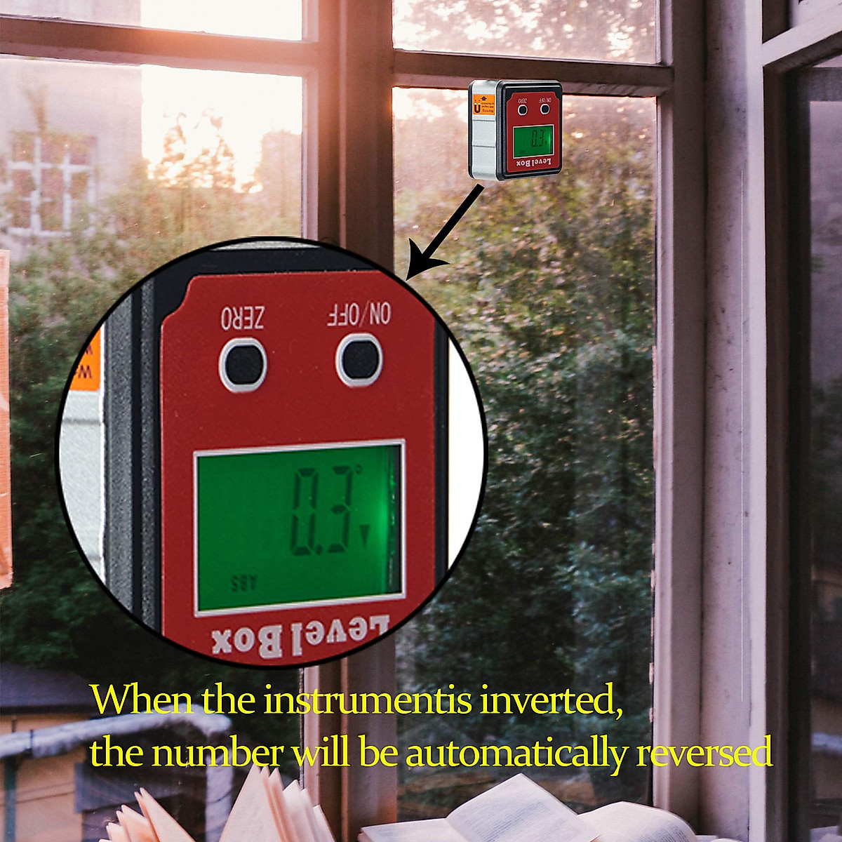 Beslands Backlight Digital Level Box Protractor Angle Finder Gauge Bevel Gage Inclinometer with Aluminium Framework Magnetic Base Saw Electronic Finding