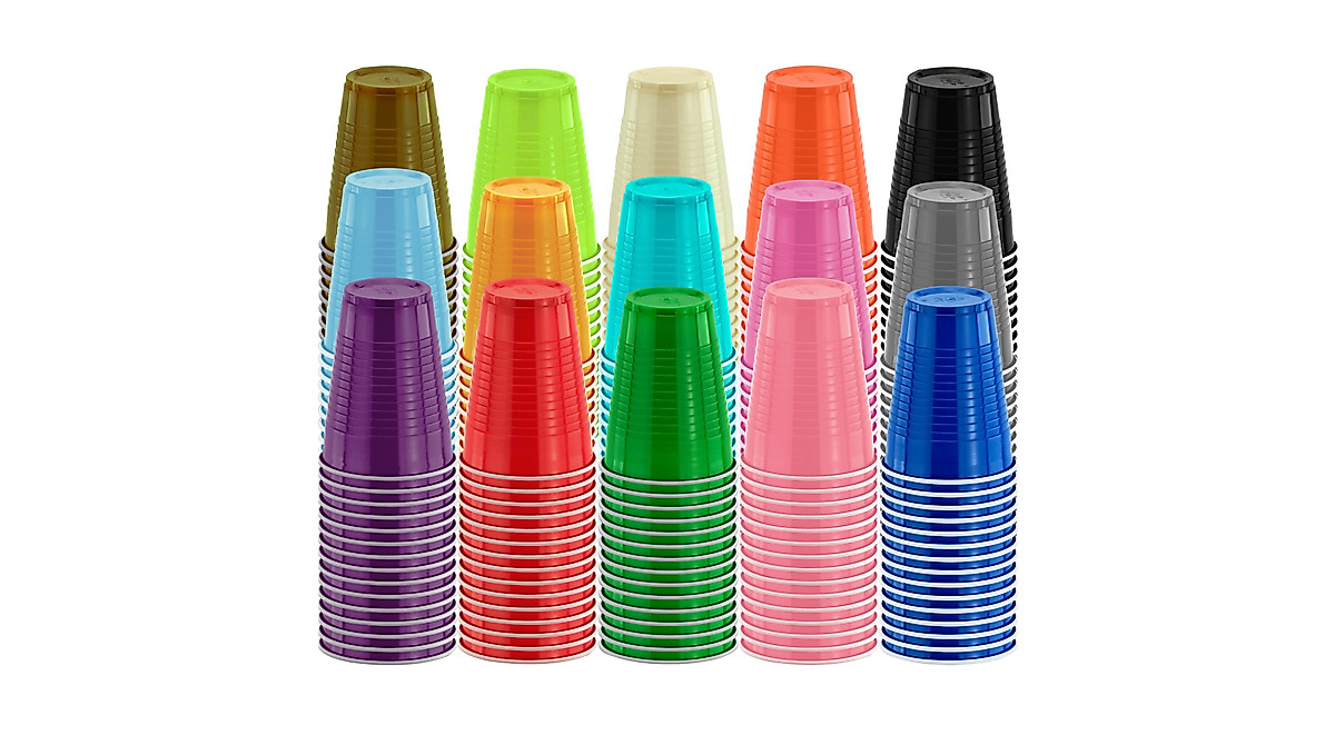 DecorRack Pink Disposable Cups - 12 oz Party Supplies (40 Count)