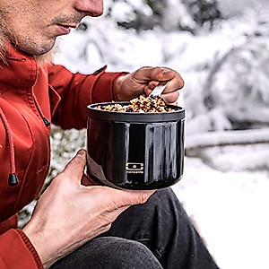 monbento - Insulated Lunch Box MB Element Onyx - Leakproof and Insulated Container Keeps Food Hot/Cold for Up to 5 Hours - For Work Lunch Packing - BPA Free - Food Grade Safe - Black