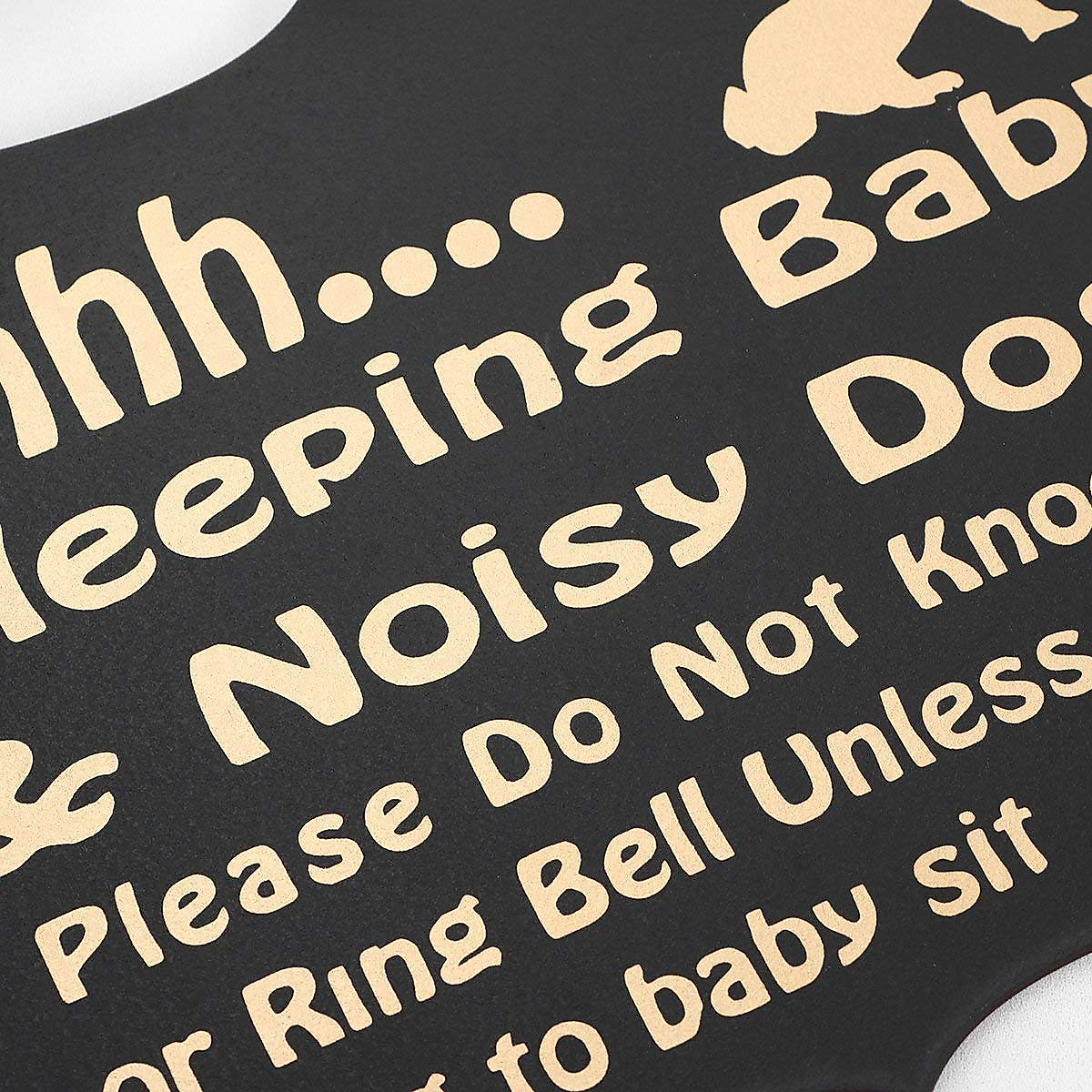 BinaryABC Baby Sleeping Sign ,Baby Do Not Disturb Door Hanger Sign,Baby Room Decorative Wooden Plaques