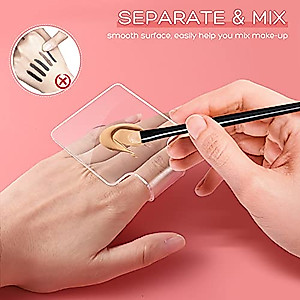 Minkissy 3pcs Makeup Hand Palette Acrylic Nail Art Manicure Palette Makeup Palette Spatula for Home Salon Professional