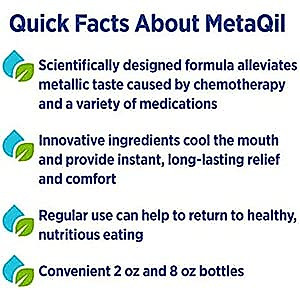 MetaQil Oral Rinse, Relieve Metallic, Bitter, Treatment Taste and Disorders, Natural Ingredients, ‎Cools and Freshens Breath, 2 oz, 2 Count. Free Ilios Travel Cup