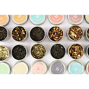 Teabloom Exceptional Loose Leaf Tea Chest, World's Largest Tea Collection with 24 Varieties of USDA Certified Organic Black, Green, White, Oolong, and Herbal Loose Tea Blends
