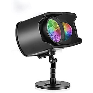 Christmas Projector Lights, 2 in 1 Christmas Outdoor Decoration Projector - 12 Exclusive Patterns + 3D Ocean Wave Projection for Xmas New Year Festival Party Indoor Outdoor Garden Decorations