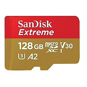SanDisk Extreme MicroSD Card 128GB (2 Pack) Memory Card for DJI FPV Drone (SDSQXA1-128G-GN6MN) Class 10 4K Video Speed V30 UHS-I U3 A2 SDXC Bundle with (1) Everything But Stromboli Micro Card Reader