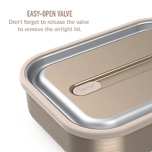 Bentgo® MicroSteel® Leak-Proof Lunch Box - Microwave-Safe, Oven-Safe, Bento-Style Container with Removable Divider, Airtight Lid, Sustainable Design, Odor & Stain Resistant (Gold)