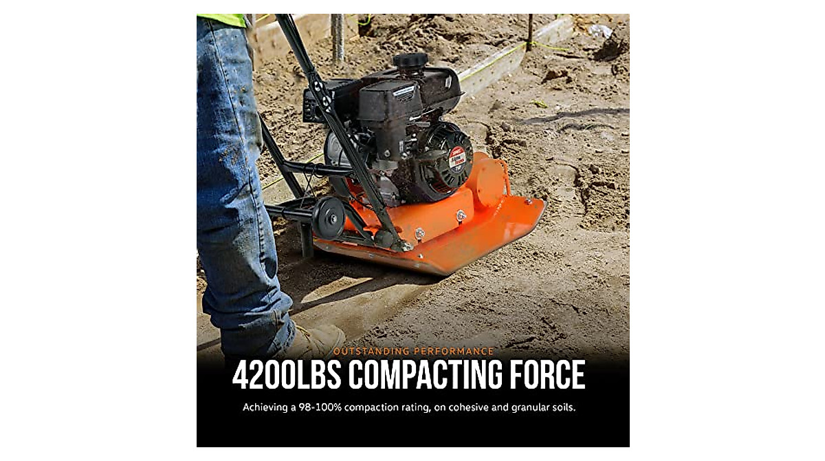 Powerful SuperHandy Plate Compactor - 4200 lbs Force