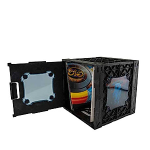 UbeCube CrateVinyl - Vinyl Record Storage Crate Modular Storage Cube for LP Albums with Divider and 2 Clear Panels (Black crate - Blue tint panels)