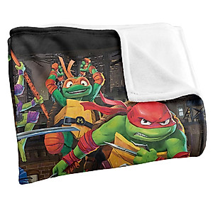 Teenage Mutant Ninja Turtles: Mutant Mayhem Blanket, 36"x58" Nightly Rooftop Escapade Silky Touch Super Soft Throw Blanket