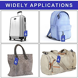 Zonon Luggage Tags, 8 Pieces Silicone Travel Luggage Name Tags with Privacy Cover and Stainless Steel Loops(Blue)