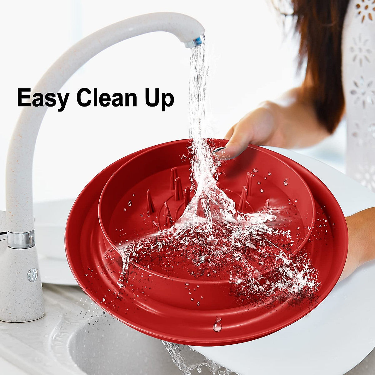 GUEZASE Chicken Shredder Tool, Meat shredder, Suitable for Pulled Chicken, Meat Shredder Tool with Non-Skid Base, Dishwasher Safe BPA free Chicken shredder pro 10.5" (Red)