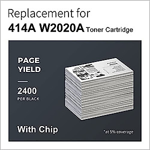 LEMERO UTRUST (with Chip) Remanufactured Toner Cartridge Replacement for HP 414A W2020A use with HP Color Laserjet Pro M454dw M454dn MFP M479fdw M479fdn (Black, 1-Pack)