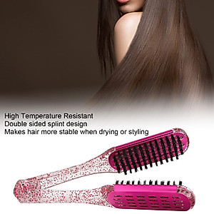 Double Sided Brush Hair Straightener, Hair Straightening Splint Comb Hair Straightener Comb Hair Straightener Clamp Brush Styling Tool for for Straightening Knotty Hair Unkempt