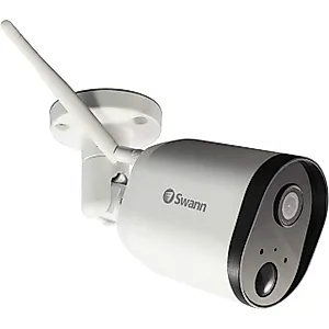 Swann Outdoor Home Security IP Camera, 1080p Wifi Surveillance Cam, IP66 Weatherproof Rating, Night Vision, Heat & Motion Sensor, Wi-Fi Alexa + Google, SWWHD-OUTCAM, White