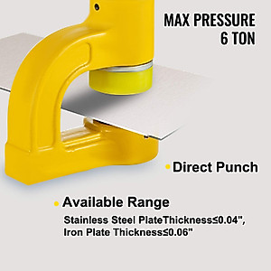 VEVOR Hydraulic Hole Punching Machine, 6 Ton Manual Hole Digger Punch, Portable Metal Hole Digger Hydraulic Punch Kit with 5 Punch Dies 0.63 to 0.98 Inch for Iron Stainless Steel Aluminum Plates