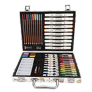 GLOGLOW Marker Crayon Kit Arts and Crafts Supplies Coloring Art Kit Gift Case Markers Crayon Colour Pencils, 53pcs Art Set for Budding Artists Kids Teens Boys Girls CrayonsDrawing &amp;