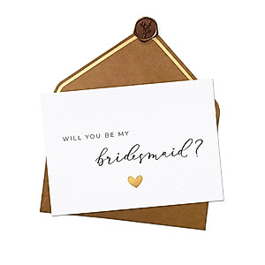 Joli Coon Will you be my bridesmaid card with luxury envelope and wax seal - Bridesmaid proposal cards