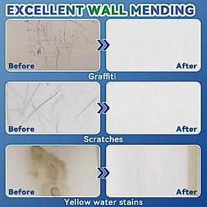 White Paint for Wall, Portable Integrated Paint Roller, Easy to Apply Small Drywall Repair Kit, Fast-Drying White Paint, Water-Based Wall Paint Touch Up (XGS-1Pack)