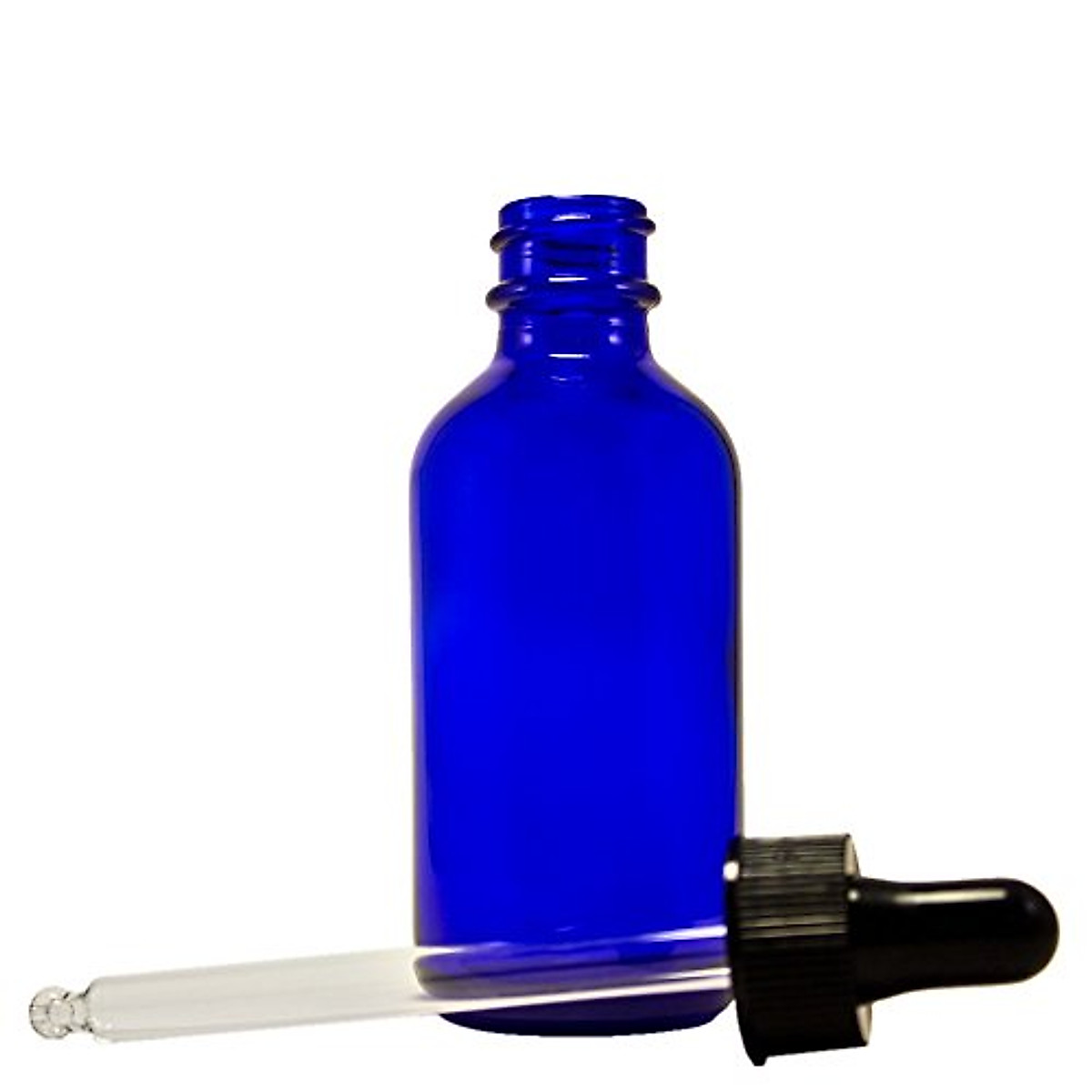Premium Vials B37-6 Cobalt Glass Bottles for Essential Oils with Glass Eye Droppers, 2 oz Capacity, Blue (Pack of 6)
