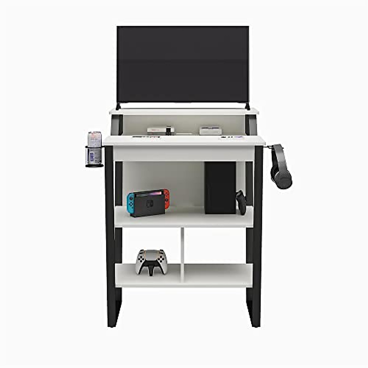 NTENSE Genesis Gaming Desk/Arcade Stand, White